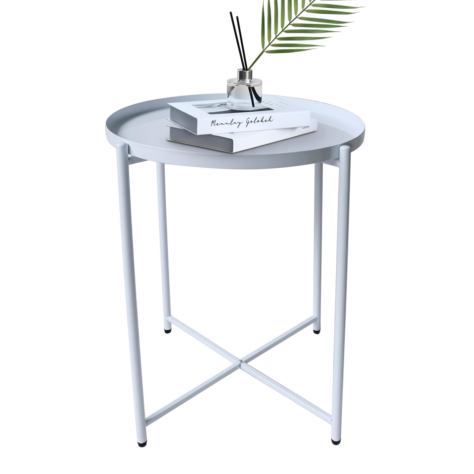 Side Tables, Weather Resistant Steel Patio Side Table, Small Round ...