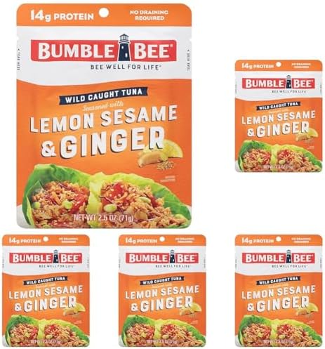 Amazon.com : Bumble Bee Lemon Sesame & Ginger Seasoned Tuna, 2.5 oz ...