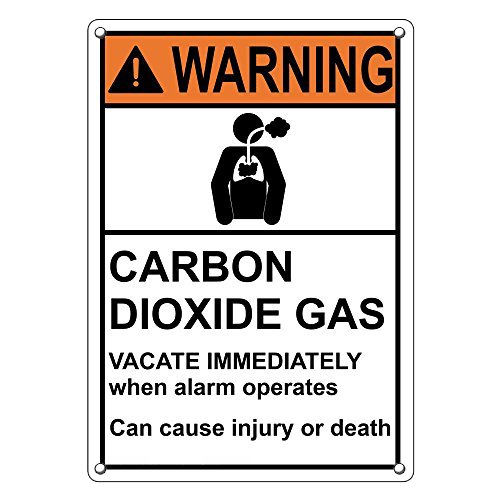 Weatherproof Plastic Vertical ANSI and NFPA 12 Warning Carbon Dioxide ...