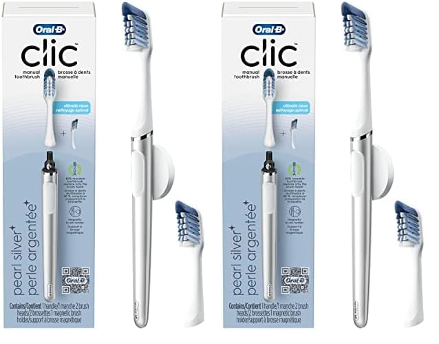 Amazon.com : Oral-B Clic Toothbrush, Chrome White, with 1 Bonus ...