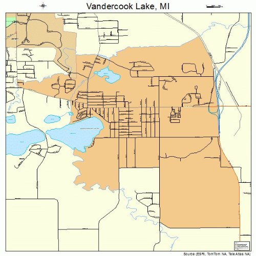 Amazon.com: Large Street & Road Map of Vandercook Lake, Michigan MI ...