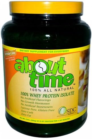 Amazon.com: About Time Whey Protein Isolate Birthday Cake 2lb - 25g ...