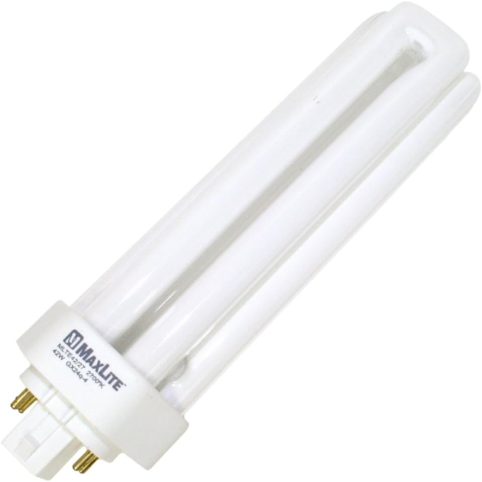 MaxLite MLTE42/27 CFL Light Bulb, 42W 4-Pin Triple Tube 2700K - 3100 ...