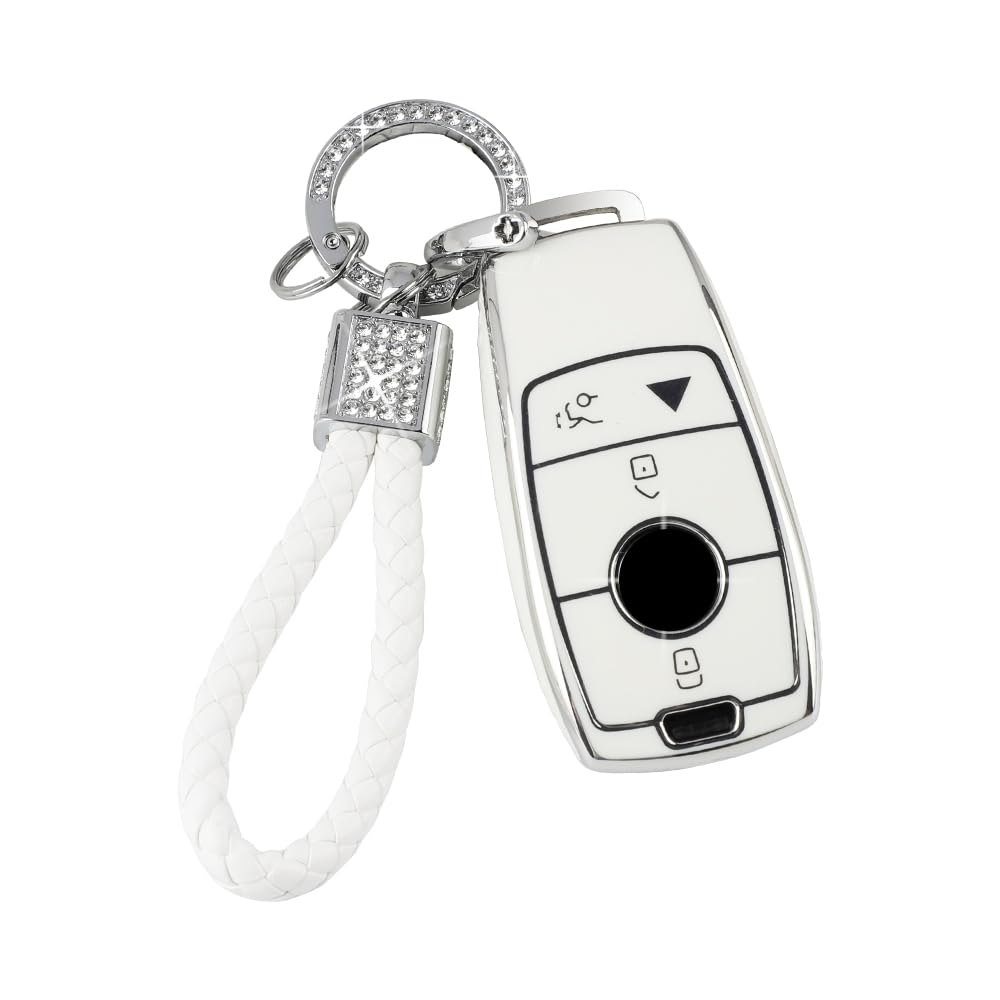 Amazon.com: PIFOOG White Key Fob Cover for Mercedes Benz GLC GLE GLA ...