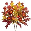 Amazon.com: 2PCS Fall Mixed Leaves Stems, 19in Autumn Foliage Picks and ...