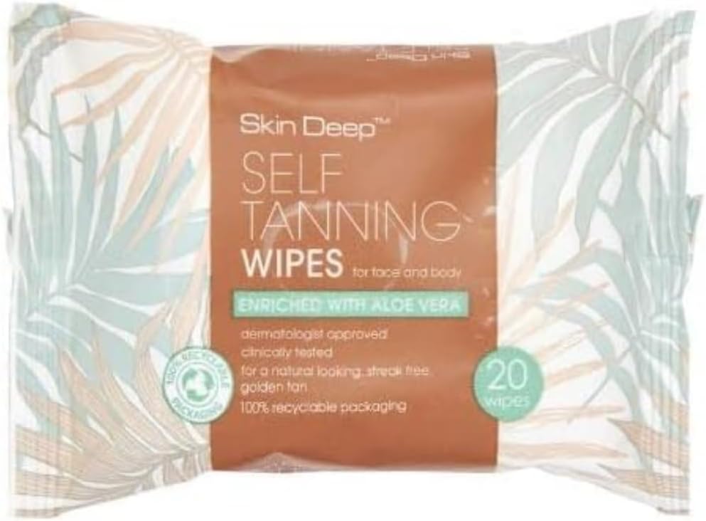 Amazon.com: Skin Deep Certified Organic Tan Wipes - 20 Count for Face ...