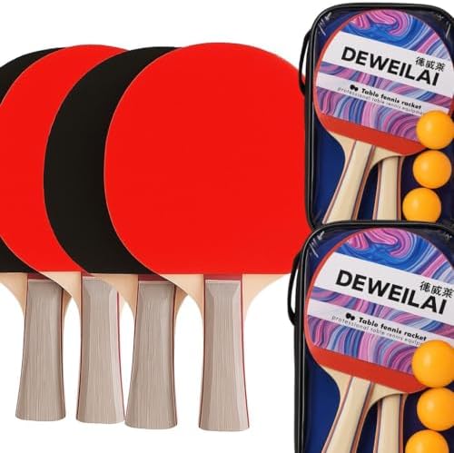 Portable Ping Pong Set – Premium Table Tennis Kit with 4 High ...