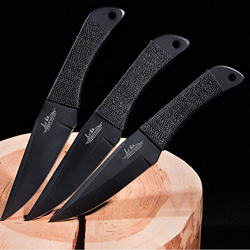 Gil Hibben Black Triple Pro Throwing Knife Set – Three - Want It All