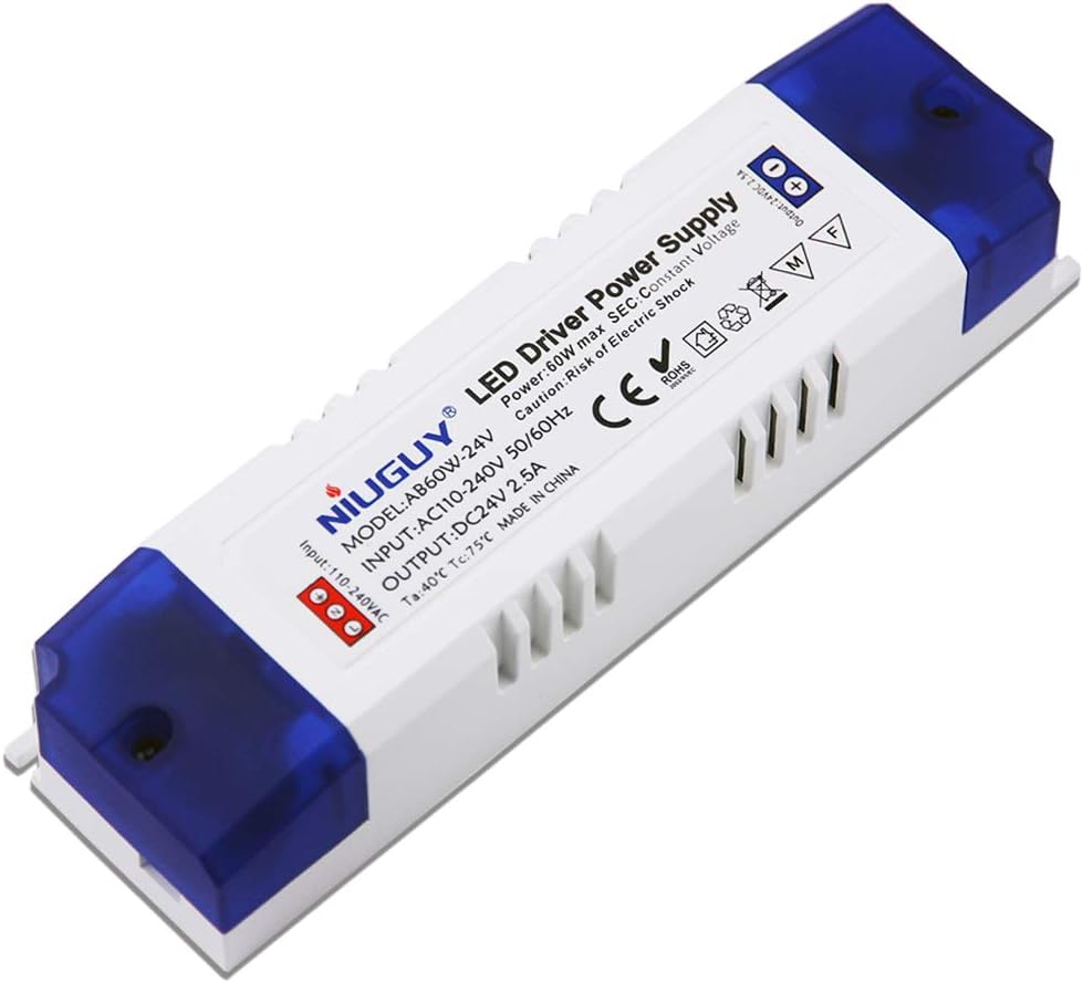 DC24V LED Power Supply Driver,120VAC to DC24V 2.5A 60w Transformer ...