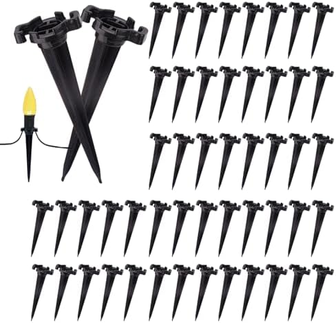 Amazon.com: Christmas Light Yard Stakes [Set of 50] Outdoor Light ...