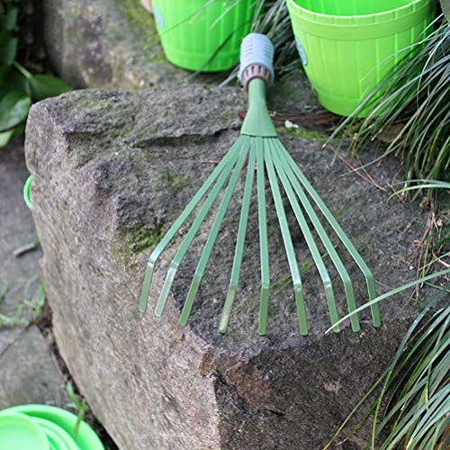 Kikier Nine-tooth Grass Rake, Garden Leaf Rakemetal Garden Tool Soil ...