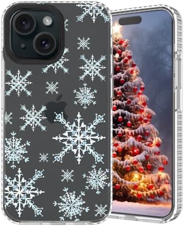 Amazon.com: GUESNUY Compatible for iPhone 15 Case Winter Snowflakes ...