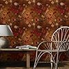 REDAMANCY Wallpaper, Red Golden Birds Boho Peony, Vintage Peel and ...