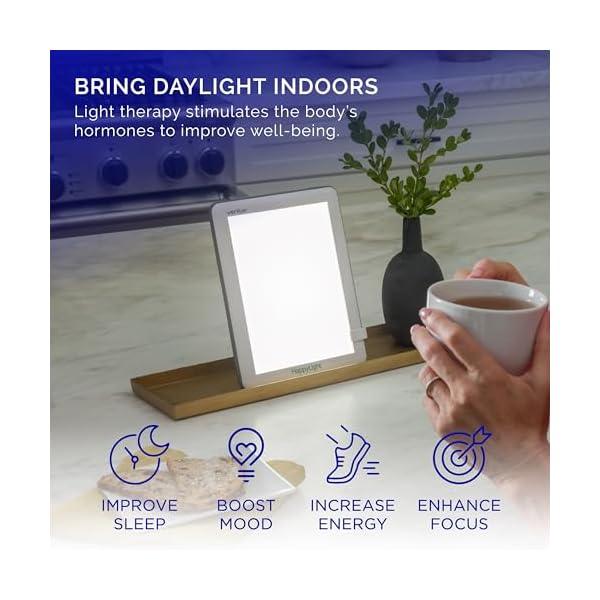 Verilux HappyLight Lucent - One-Touch Light Therapy Lamp with 10,000 ...