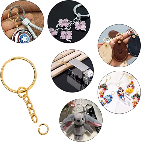 EVALUEMART Golden Metal Loops Rings Keyring with chain Open Jump Ring ...