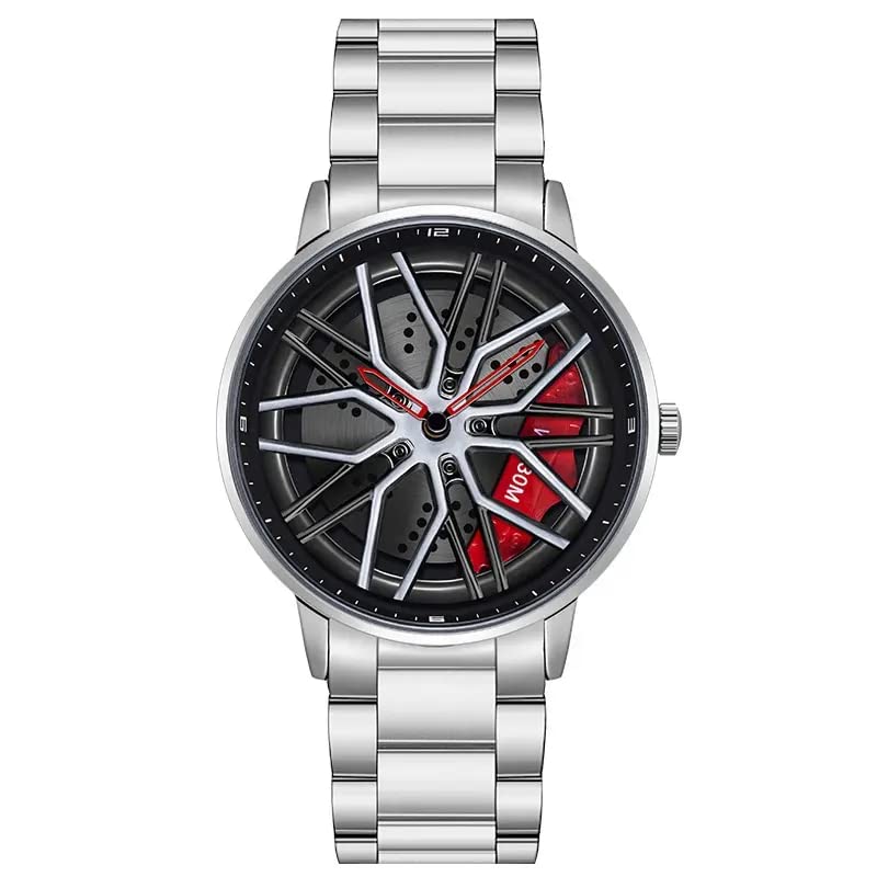 Dyls Rotating Car Wheel Watch for Men Alloy Steel Watch with Japanese ...