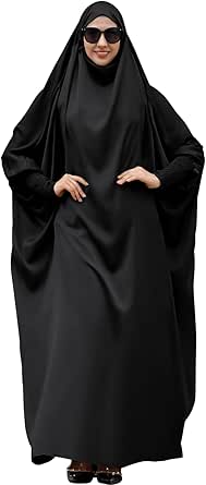 IDOPIP Muslim Abaya for Women One Piece Long Sleeve Islamic Prayer ...