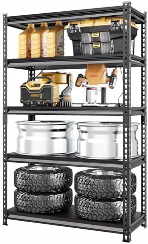 Amazon.com: Rufokisa 5-Tier Garage Shelving Heavy Duty，72" Metal ...