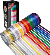 Amazon.com: 20 Colors 300 Yard Satin Ribbon -18 Silk Ribbon Rolls & 2 ...