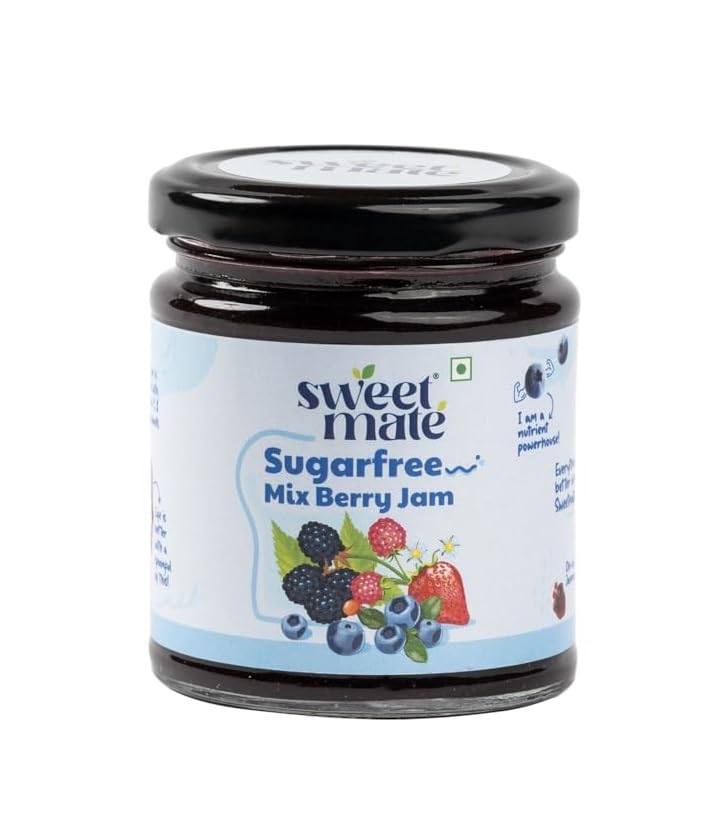 Sweetmate 100% Pure and Natural Sugar Free Mix Berry Jam - (220g ...