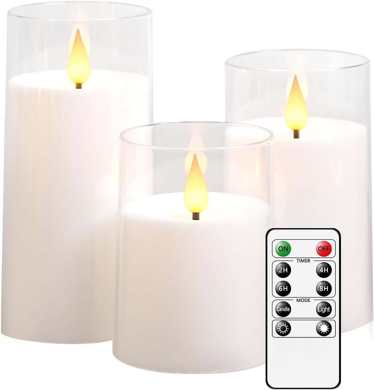 Amazon.com: Enido Flickering Flameless Candles, Battery Candles, LED ...