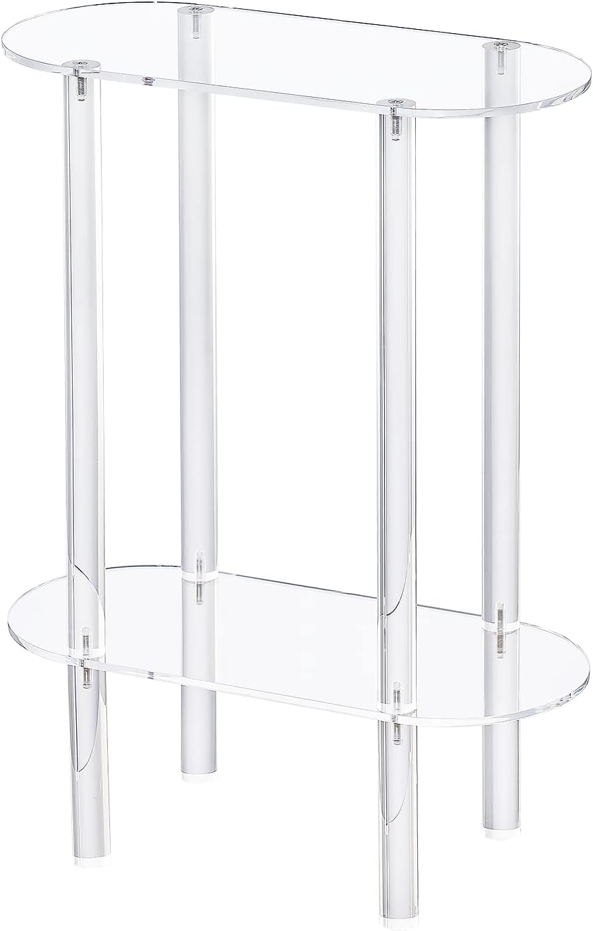 Amazon.com: Bkemiy Clear Acrylic Narrow Side Table for Small Spaces, 15 ...