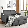 Amazon.com: SEJOV Sleeper Sofa, 3-in-1 Convertible Pull Out Couch Bed Futon Sofa, Linen Fabric ...