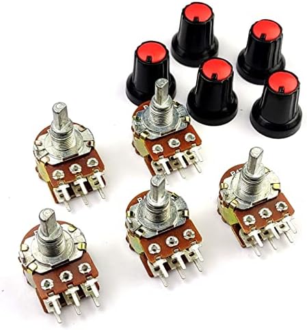 AVS COMPONENTS 5Pcs 10K ohm A10,B10 dual potentiometer, (D-SHAFT ...