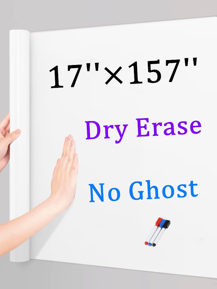 Snapklik.com : 17 157” White Board Sticker Dry Erase, PET Surface, Self ...