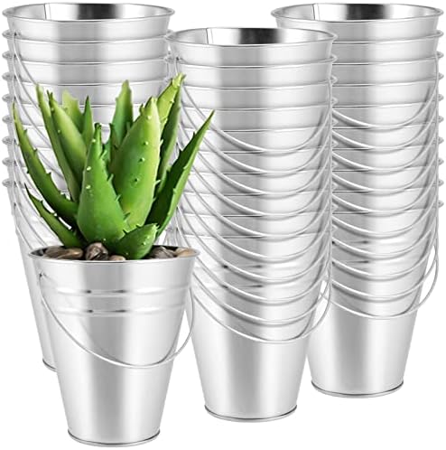 Amazon.com: Juvale 24 Pack Mini Metal Buckets with Handles for Party ...