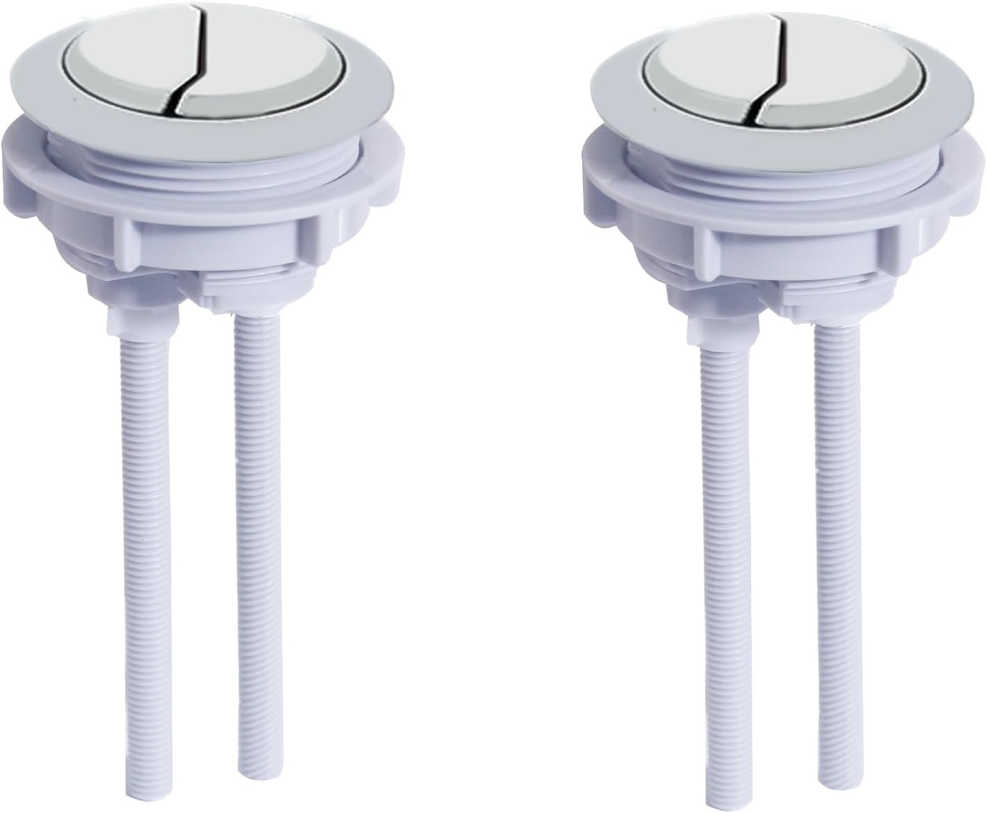 SouNor BT001 2-Pack Toilet Tank Push Button Round Dual Flush Chrome ...