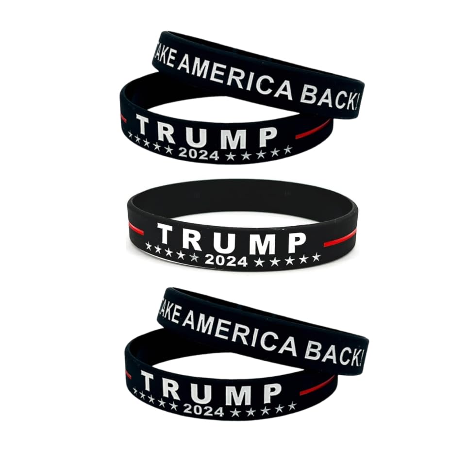 Amazon.com: QRH 5PCS President Trump Rubber Bracelet America Election ...