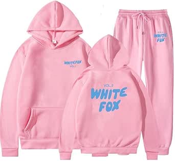 White Fox Hoodie and Pants Kids Long Sleeve Shirt Boys Jumper White Fox Tracksuit Jogger Sports ...