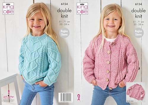 King Cole Children’s Knitting Pattern Double Knit Sweater and Cardigan ...