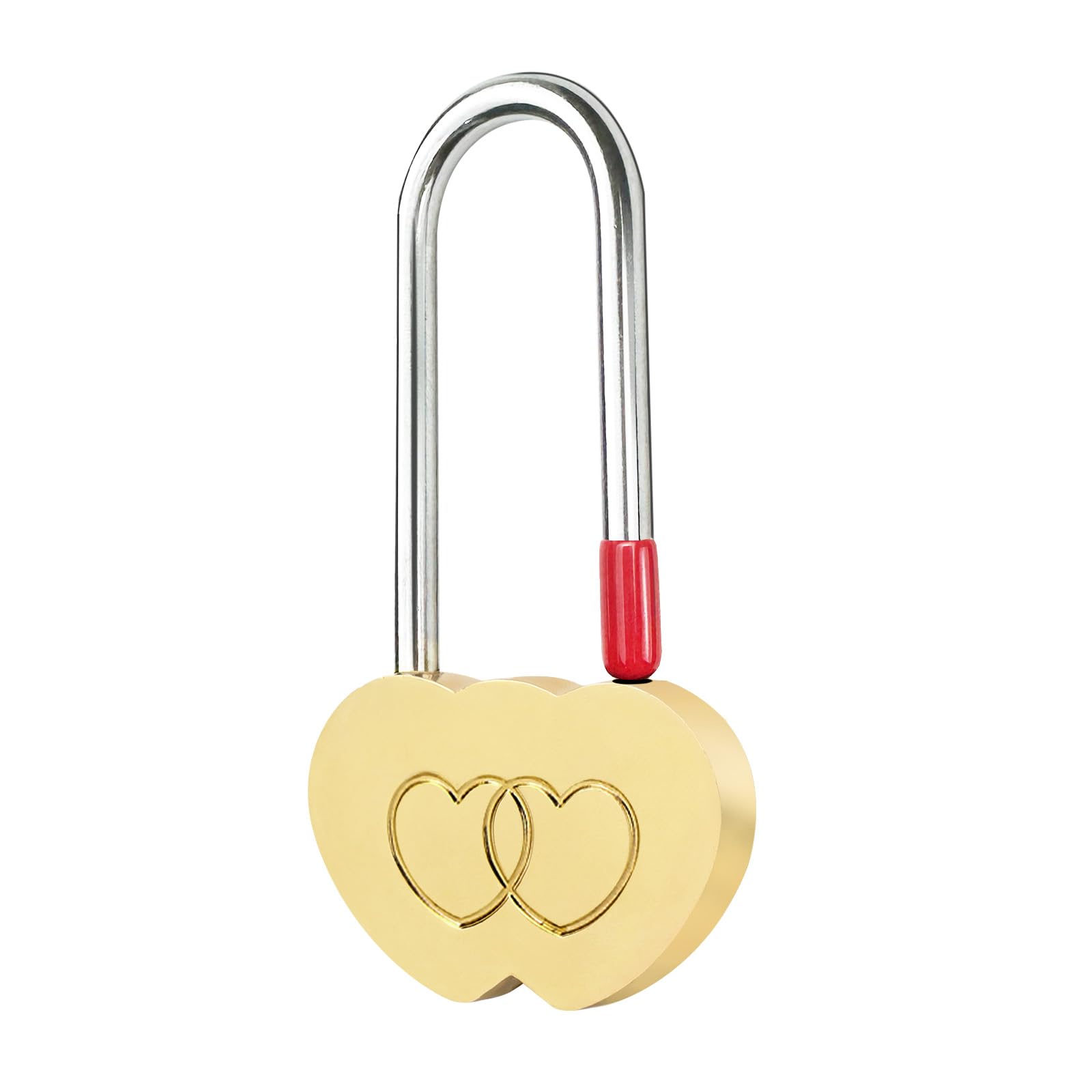 Gradleen Brass Double Heart Lock 3.5" 50mm Metal Love Padlock for ...