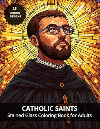 Amazon.com: Catholic Saints Stained Glass Coloring Book for Adults Part ...