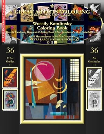 Wassily Kandinsky Coloring Book: Wassily Kandinsky Grayscale Coloring ...