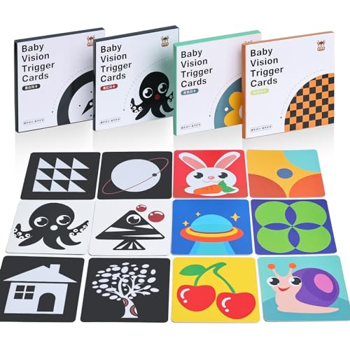 Newborn Essentials Baby Sensory Cards 96 Pcs Visual Stimulation Sensory ...