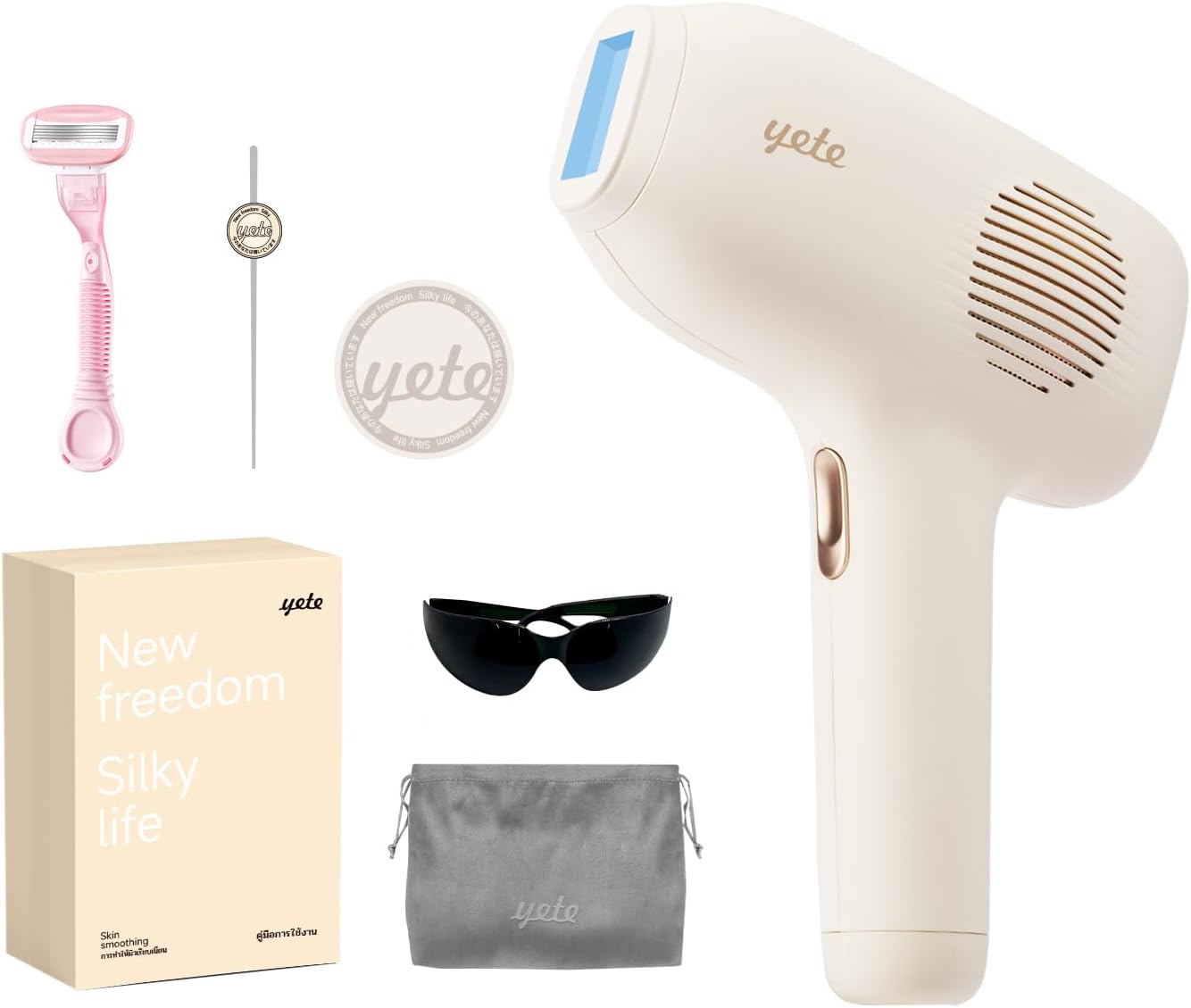 Amazon | Yete（エイティー） 脱毛器 家庭用脱毛器 IPL光脱毛器 レディー脱毛器 冷感無痛ケア VIO対応 無限照射回数 5段階照射 男女兼用 全身ムダ毛処理 PSE安全認証済み ...