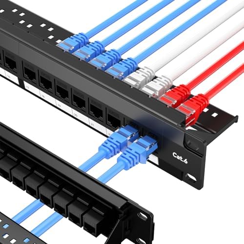 Amazon.com: Lysymixs 24 Port RJ45 Patch Panel Cat6 Feed Through ...