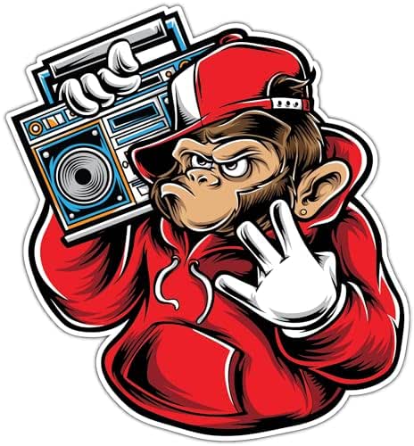 Amazon.com: Funny Hat Ape Monkey Rap Gorilla Music Car Bumper Window ...