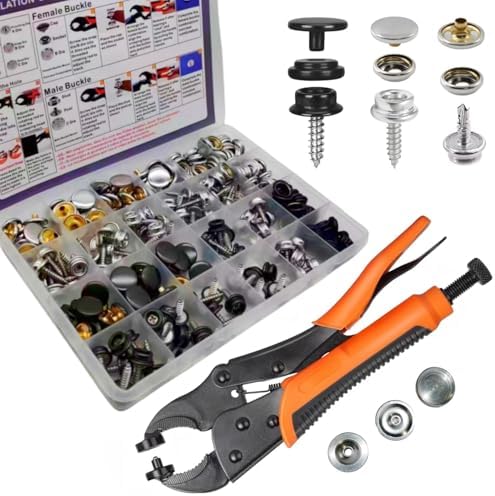 Amazon.com: Heavy Duty Snap Fastener Tool kit, Punching Function, Snap ...