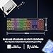 Computer Keyboard Wired,7-Color Rainbow LED Backlit, Quiet - Want It All