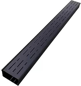 Amazon.com: Black Floor Channel Drain Grate, Metal Drainage Trench ...