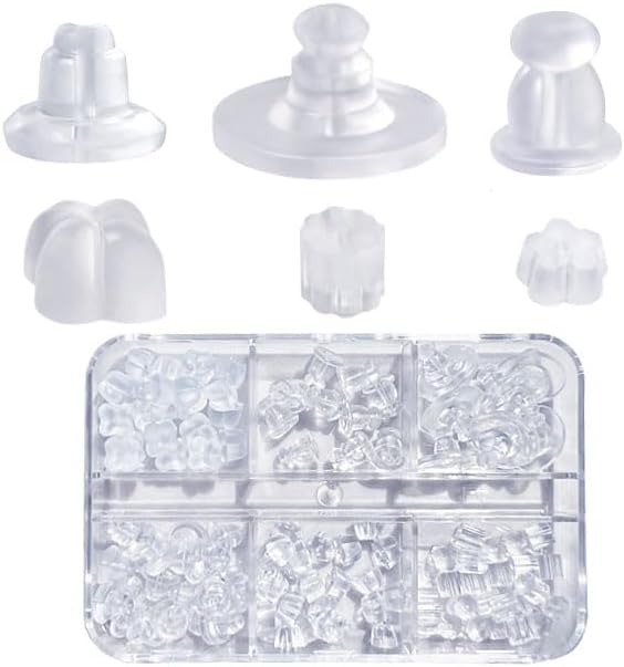 Amazon.com: Earring Backs 6 Different Shapes Silicone Earring backings ...