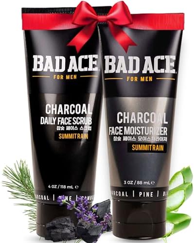 Amazon.com: BAD ACE Charcoal Men's Facewash and Moisturizer | Korean ...