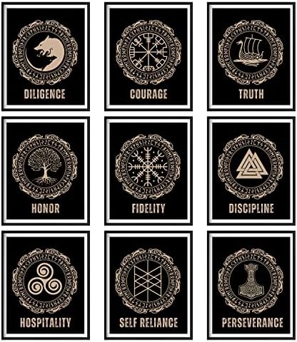 Amazon.com: Thinkday Nordic Viking Sign Viking Code Wall Decor Celtic ...