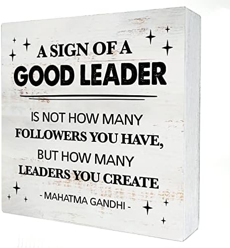 Amazon.com: Inspirational Wood Box Sign Leadership Quote Wooden Block ...