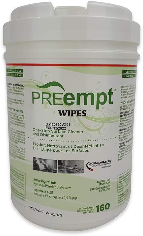PREempt Wipes - one-step Surface cleaner and Disinfectant 160 count ...