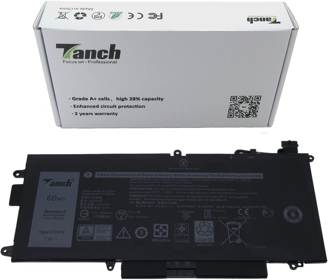 7.6V 7890mAh 60Wh Laptop Battery K5XWW Replacement for Dell Latitude ...